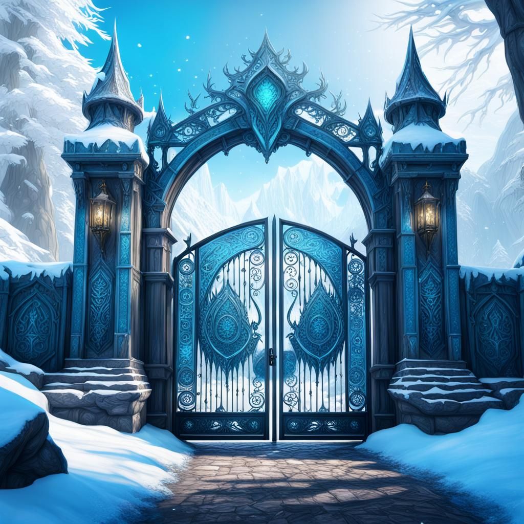Entrance Gate to the Winter Fae Court and Realm of Ice & Snow - AI ...