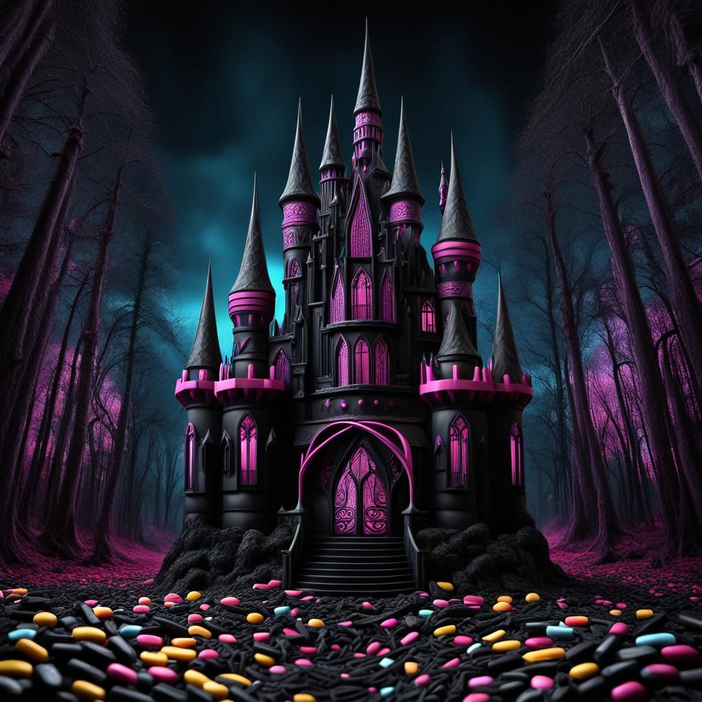 Licorice Castle in Candy Forest - AI Generated Artwork - NightCafe Creator