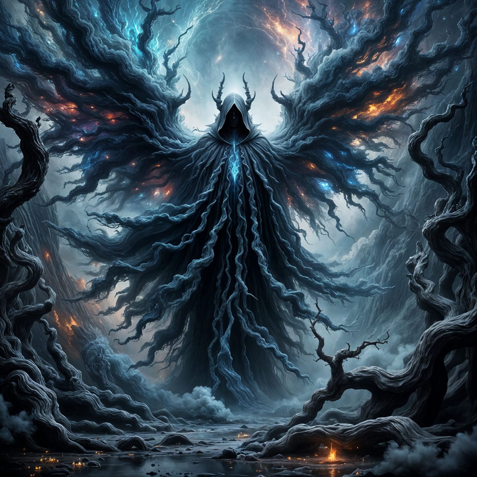 Enigmatic Wizard - Mysterious Sorcerer in Twilight Realms