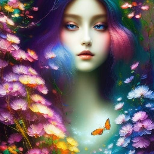 Enchanted Forest with little sparkle woman fairies!🧚🧚; a breathtaking ...