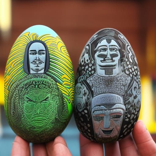 Moai statues painted on Easter eggs Mark Brooks and Dan Mumford, comic ...