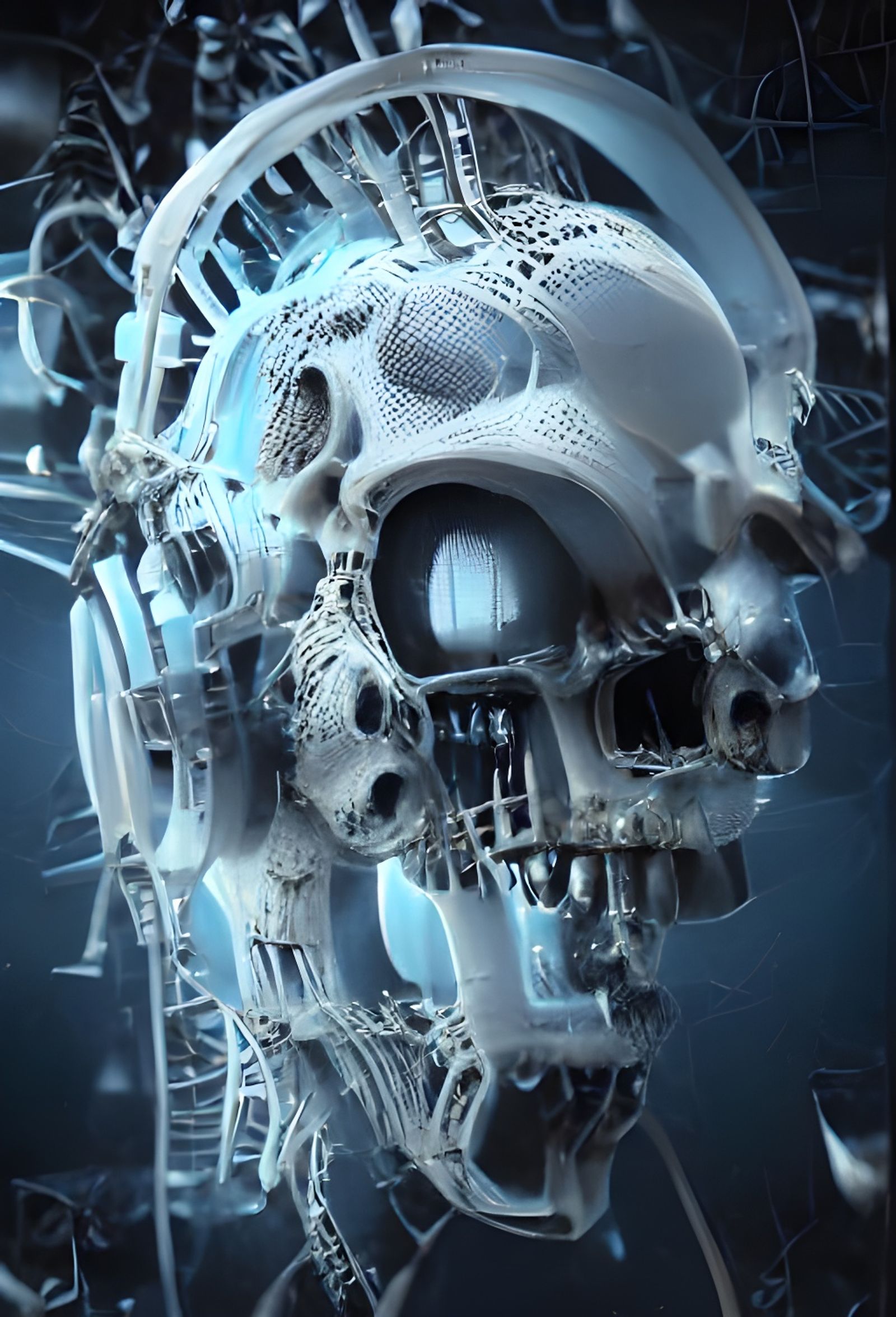 Skull horror machine - AI Generated Artwork - NightCafe Creator