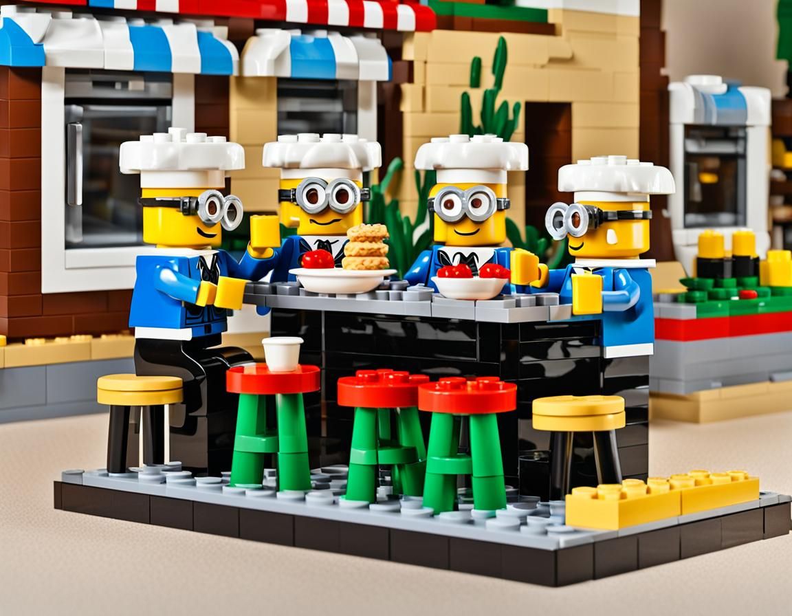 Lego minions salad bar cozy diner LEGO waitresses Lego lunch counter ...