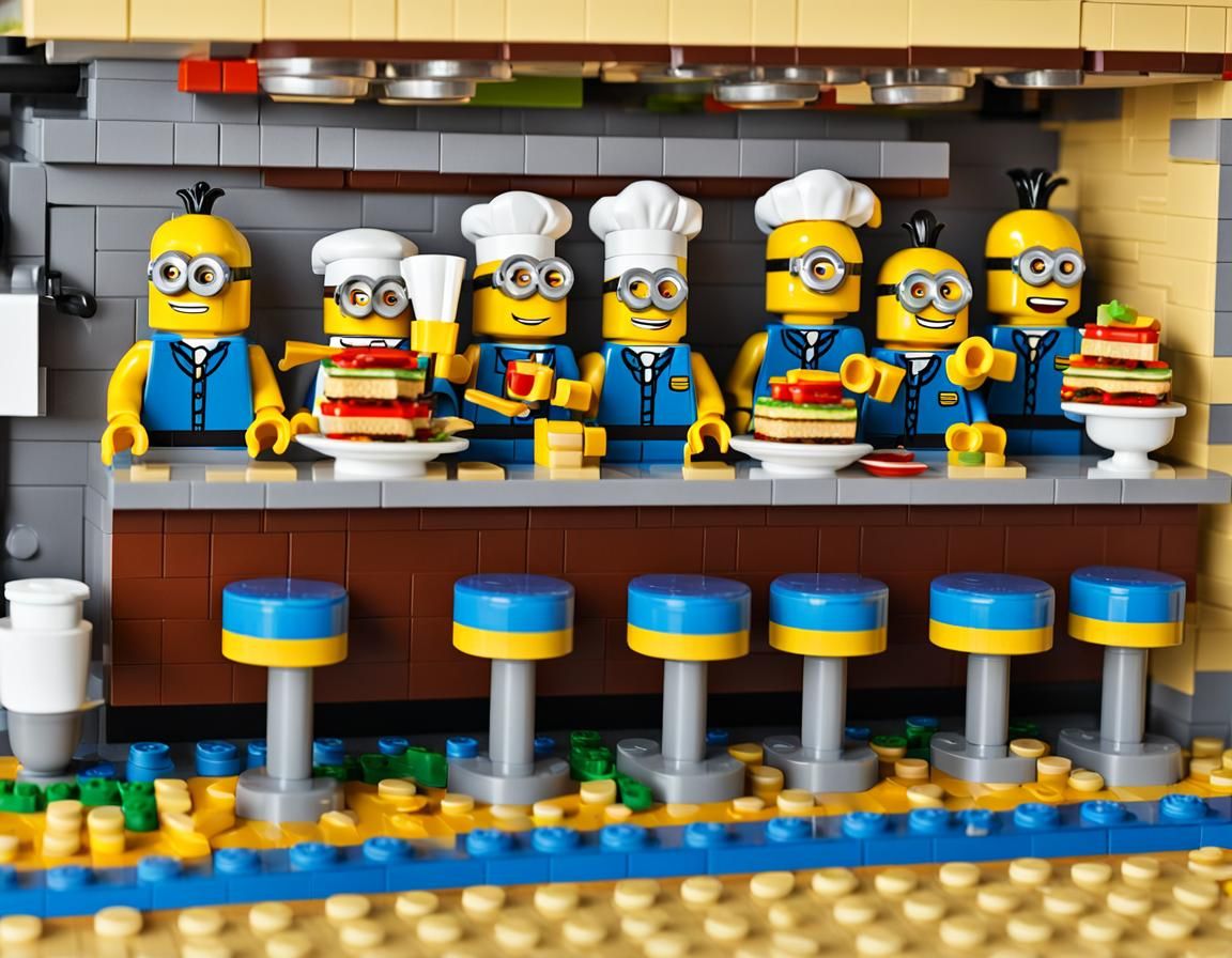 Lego minions salad bar cozy diner LEGO waitresses Lego lunch counter ...