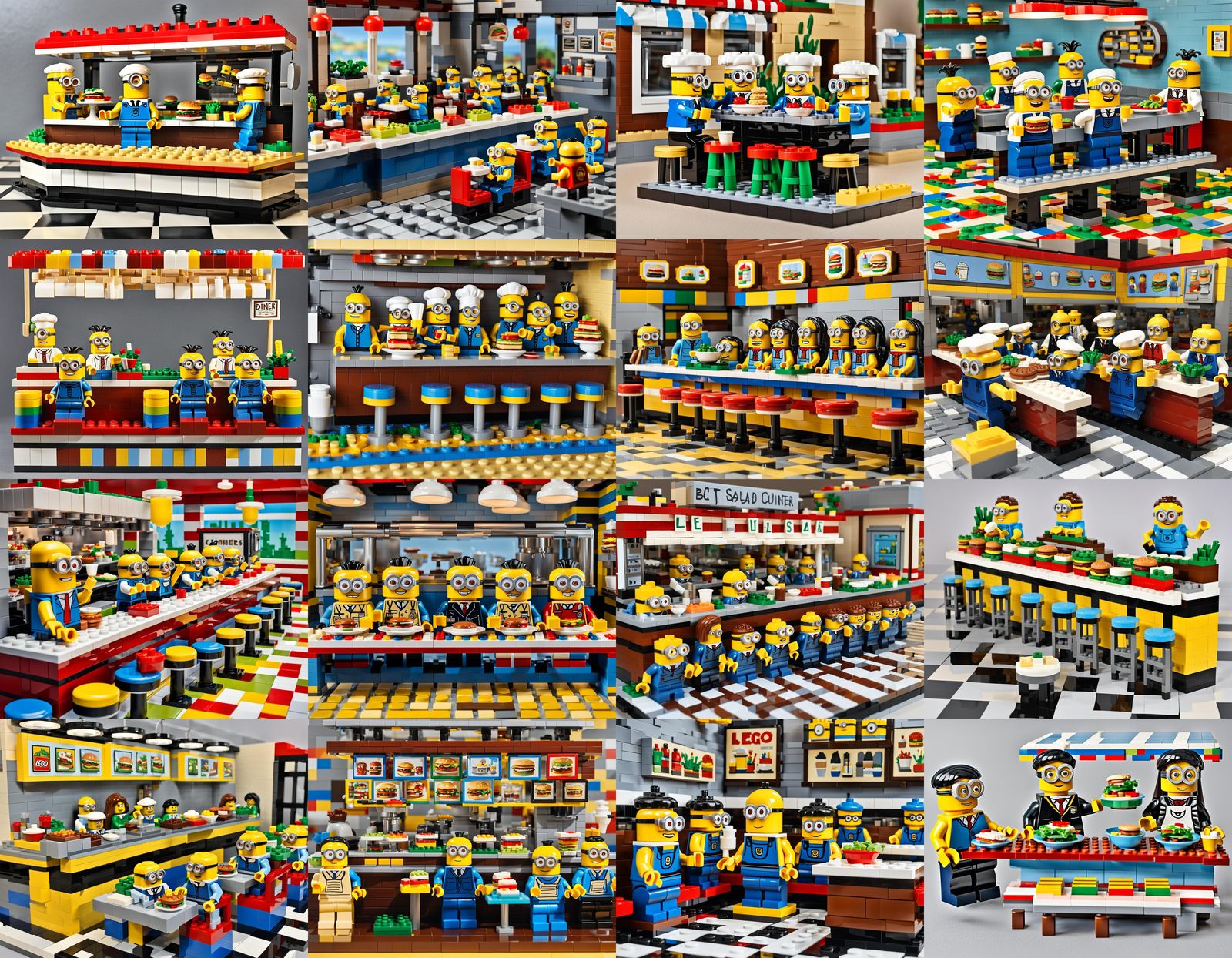 Lego minions salad bar cozy diner LEGO waitresses Lego lunch counter ...
