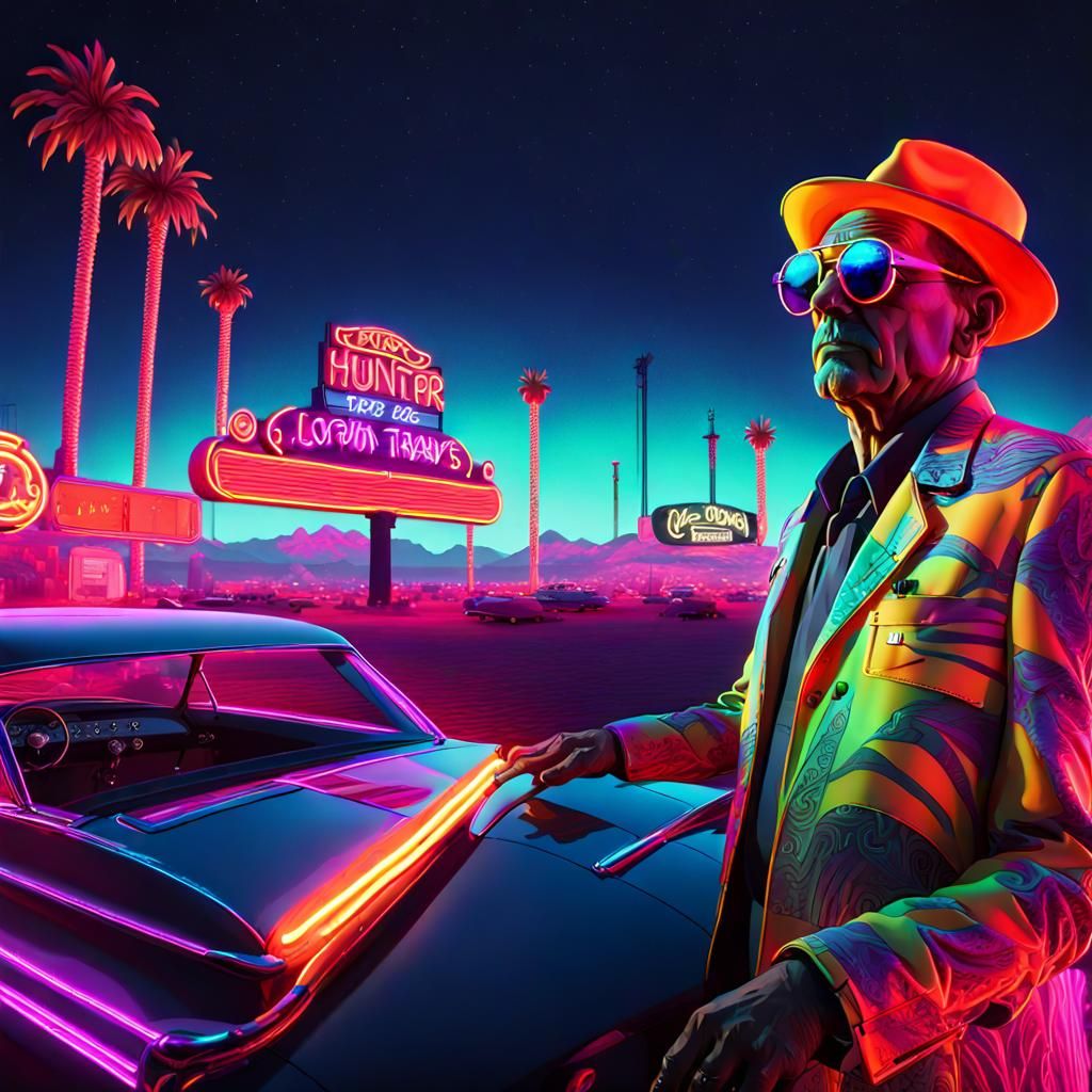 Psychedelic Hunter S. Thompson - AI Generated Artwork - NightCafe Creator