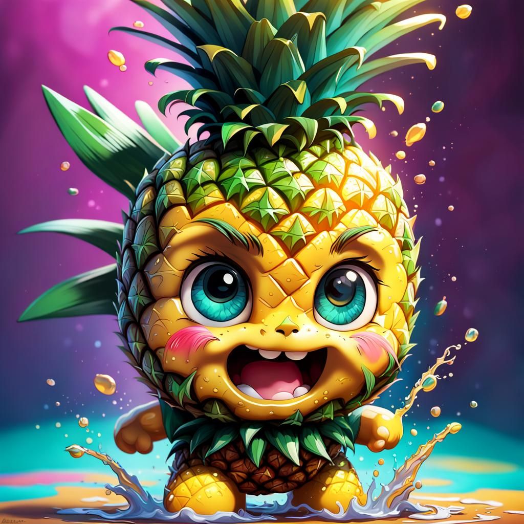 Chibi pineapple 2 - AI Generated Artwork - NightCafe Creator