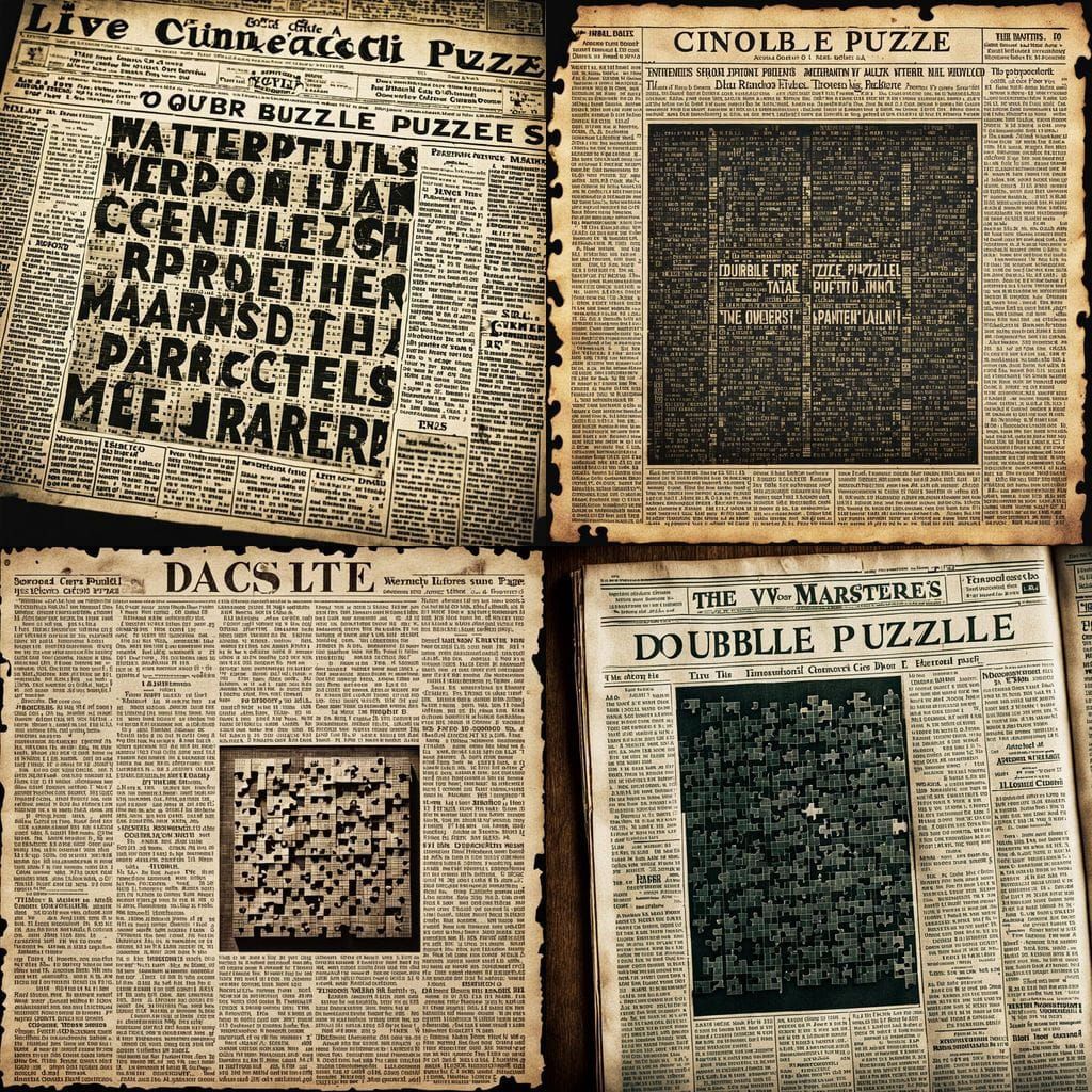 Attempts to create a vintage newspaper containing a puzzle