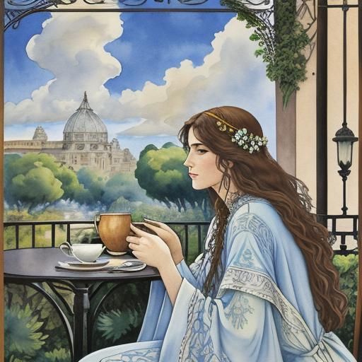 Tea in Rome - AI Generated Artwork - NightCafe Creator