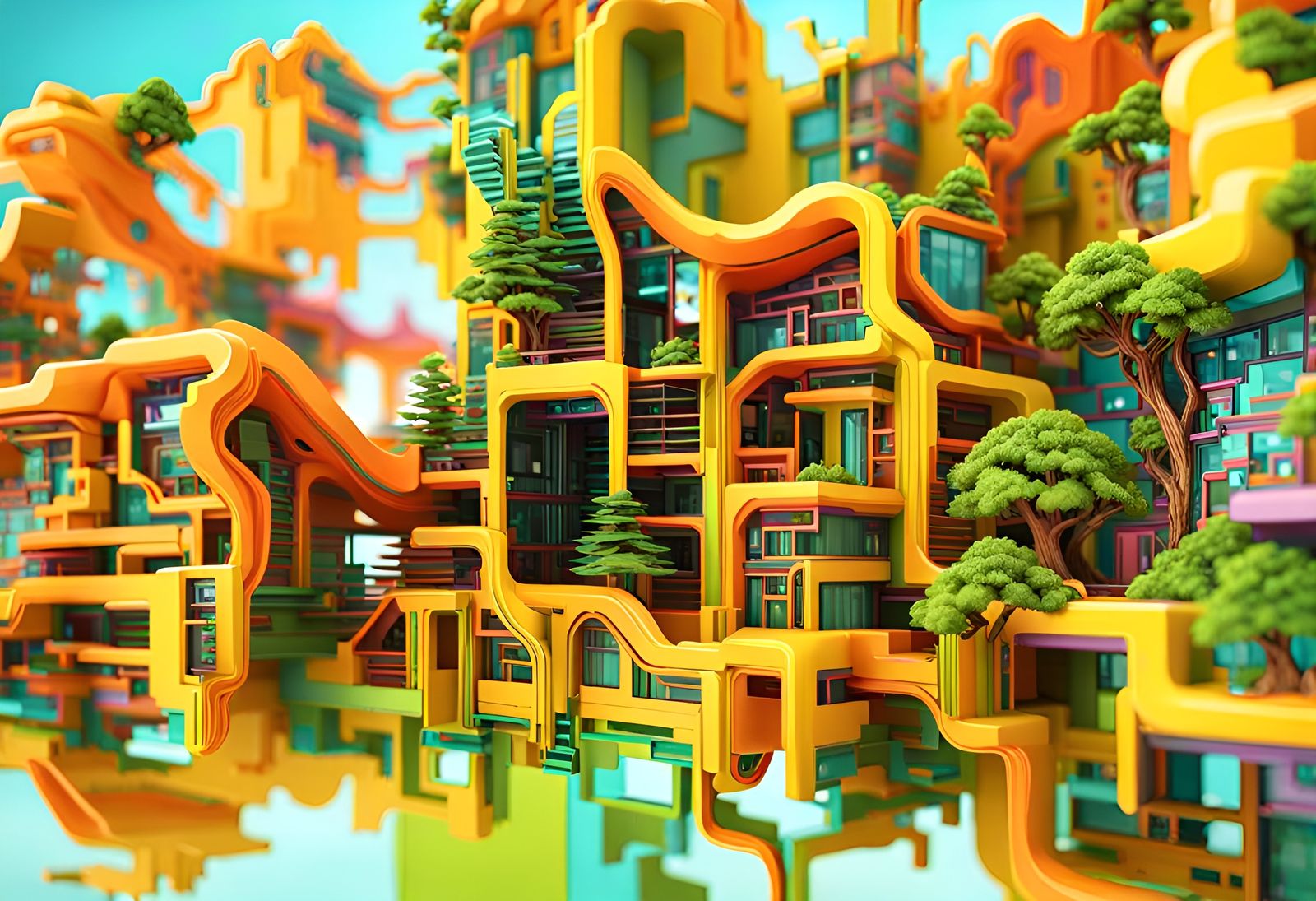 Surreal architecture 20oct23 - AI Generated Artwork - NightCafe Creator