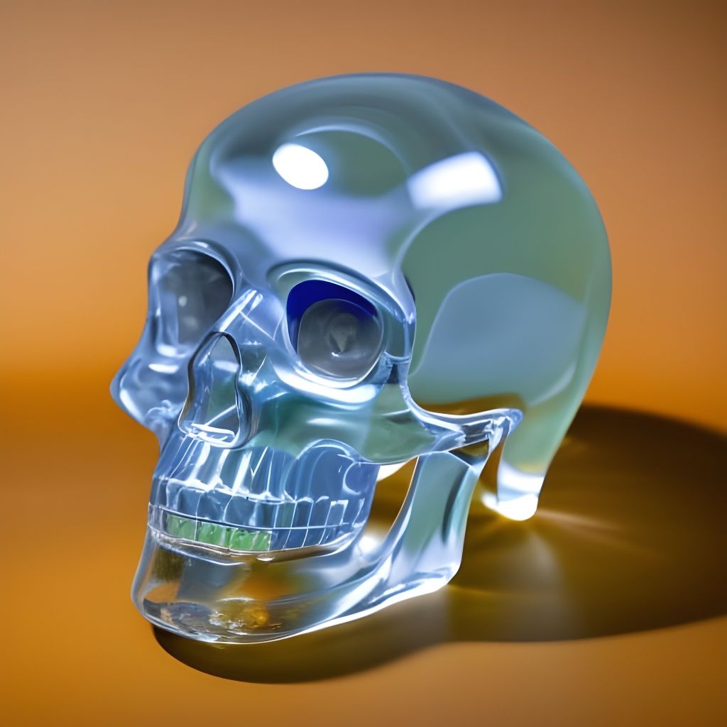photo, crystal skull, translucent, highly polished, intricate - AI ...