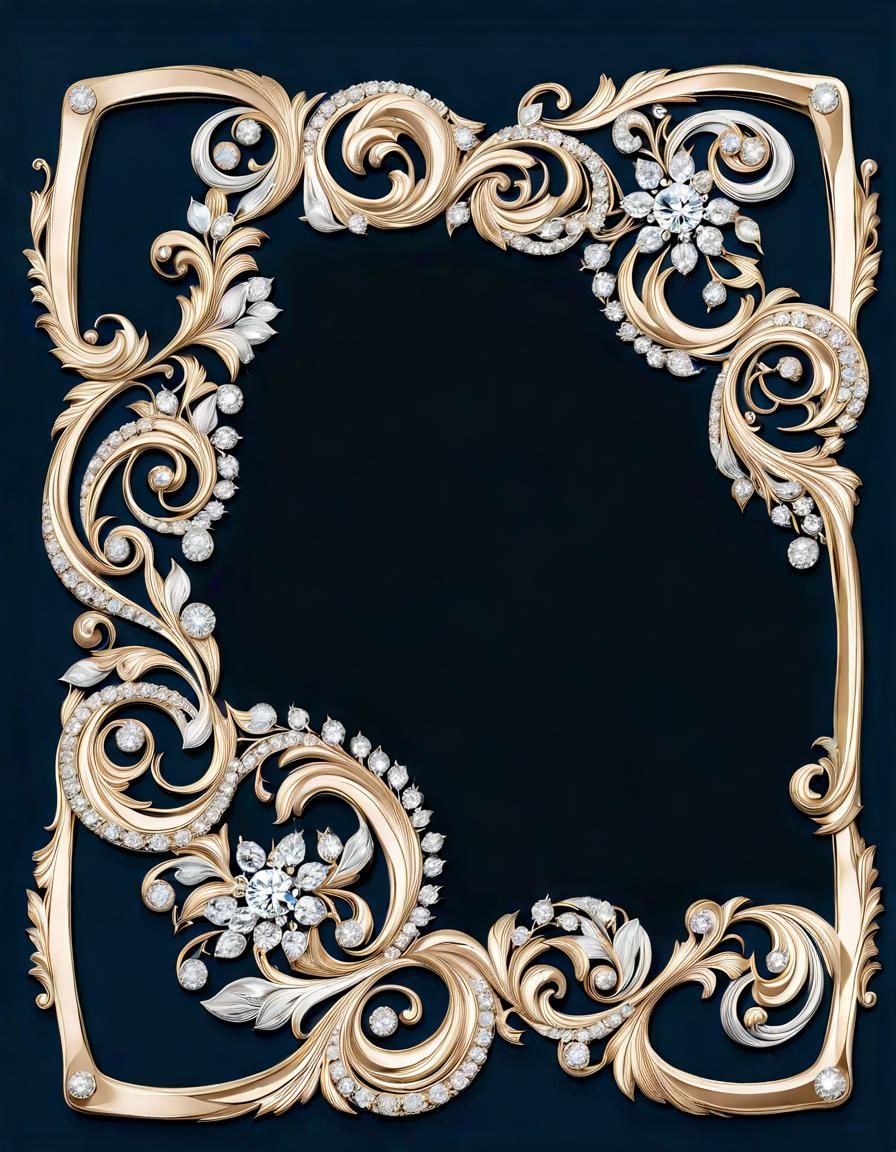 Diamond and Gold Frame Border - AI Generated Artwork - NightCafe Creator