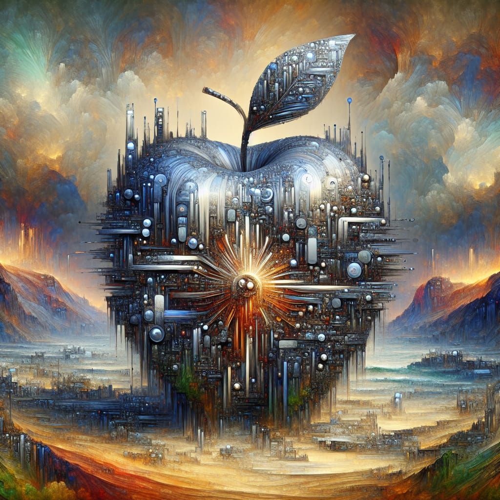 Singularity Apple - AI Generated Artwork - NightCafe Creator