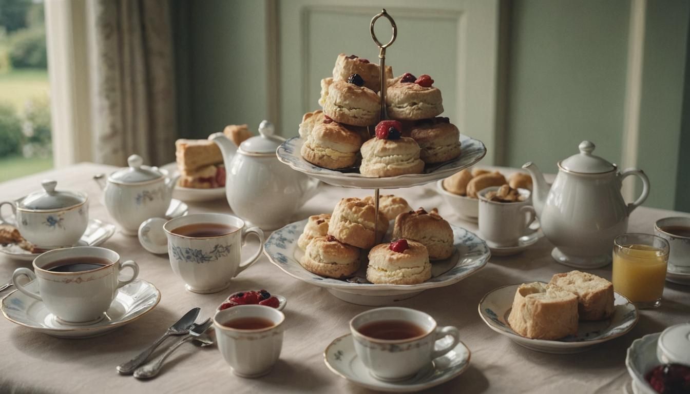 afternoon Devon cream tea - AI Generated Artwork - NightCafe Creator