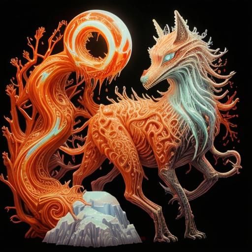 Arctic tundra, otherworldly cute creepy alien man ice sculptures ...