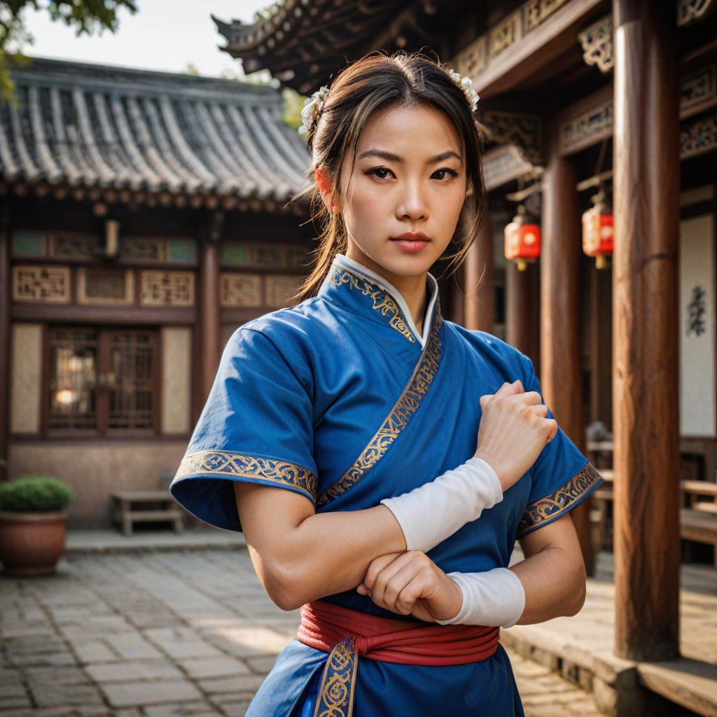 Chun Li Portrait in Traditional Chinese Setting - AI Art