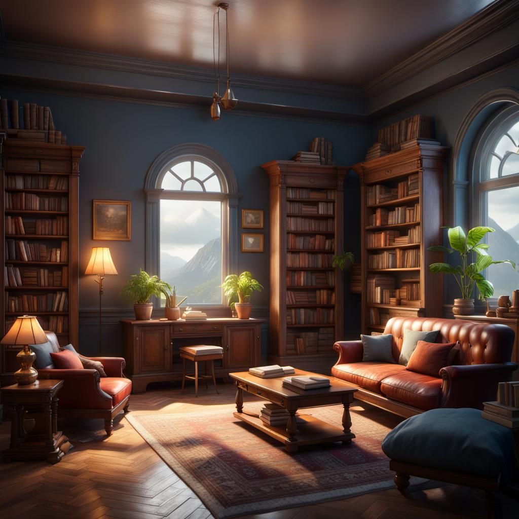 Nice reading room - AI Generated Artwork - NightCafe Creator