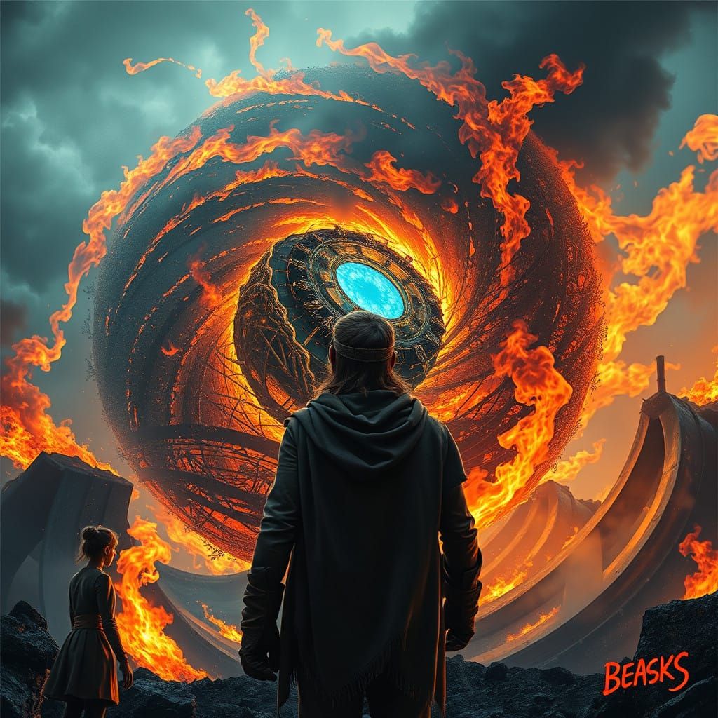 Angel of the LORD in a Blazing Bush, Cyberpunk Sty... - AI Art