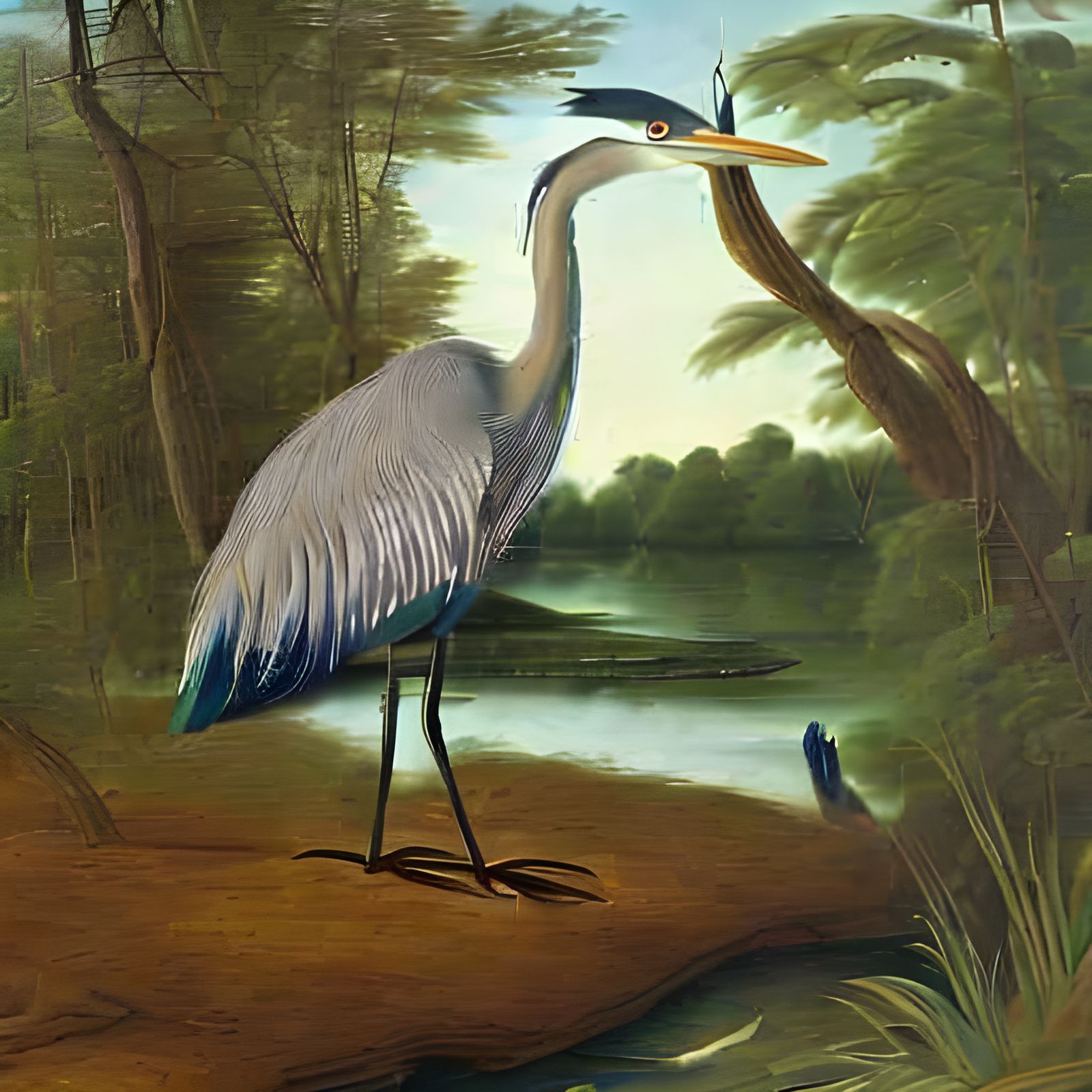 Sharon the Heron - AI Generated Artwork - NightCafe Creator