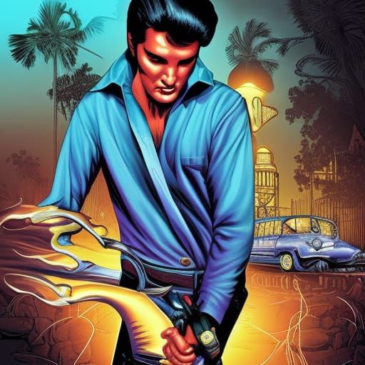 Elvis Presley - AI Generated Artwork - NightCafe Creator