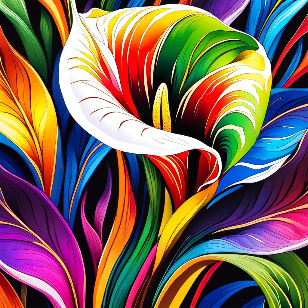 Fractal Blooms: Calla Lilly's Ethereal Glow and Iridescent Details - AI Generated Artwork ...