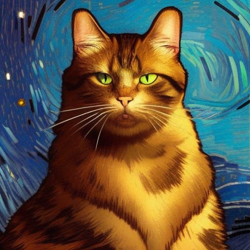 Starry Cat 2 - AI Generated Artwork - NightCafe Creator