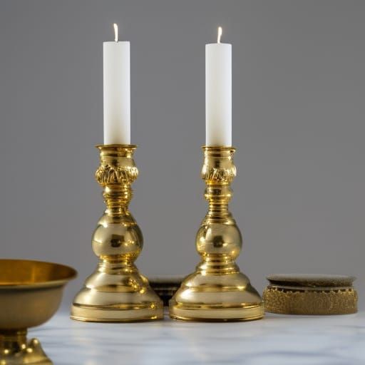 Golden Candlesticks - AI Generated Artwork - NightCafe Creator