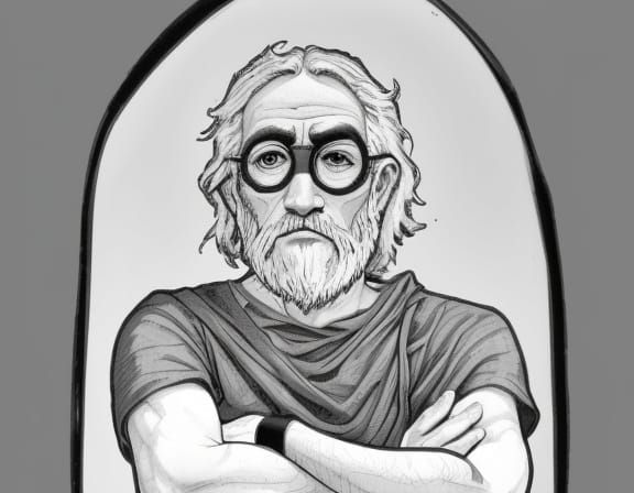 The Minotaur's Labyrinthine Gaze in Monochromatic ... - AI Art