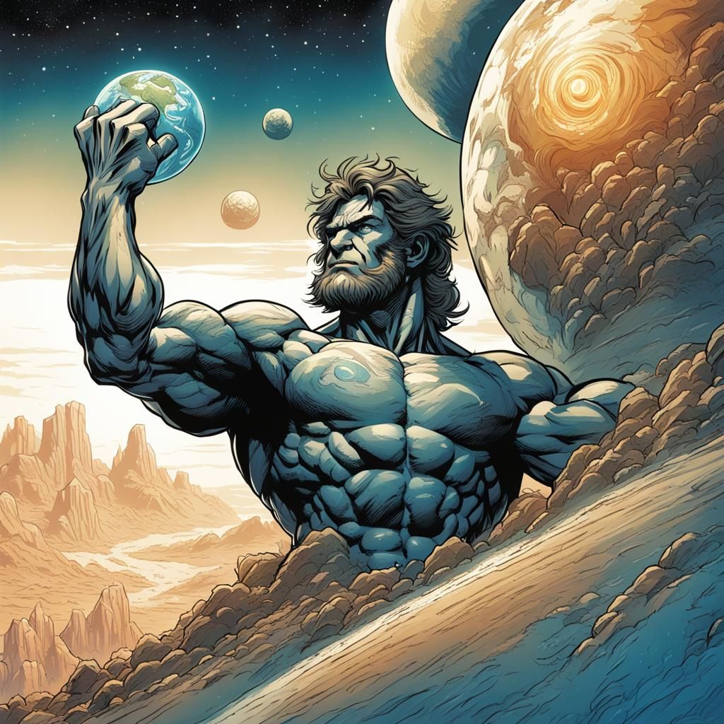 greek god atlas holding planet up - Greek God Atlas Holds U...