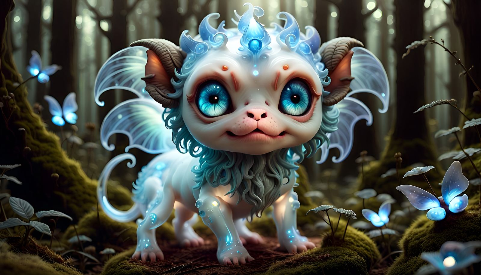 Opal my glowing pet chimera - AI Generated Artwork - NightCafe Creator