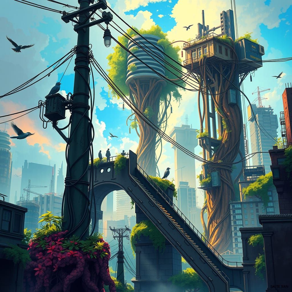 Eco-Punk Metropolis: Nature Reclaims the Ruins in ... - AI Art