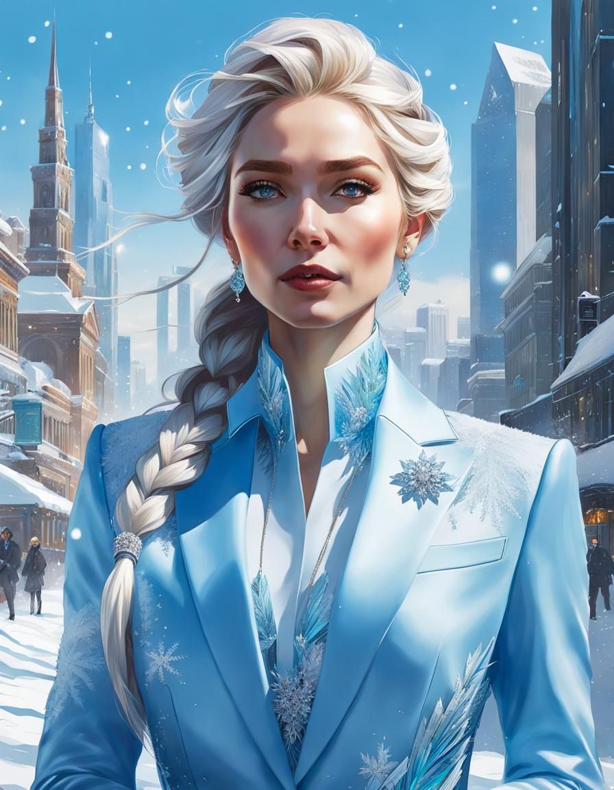 Elsa goes to work in an office... - AI Generated Artwork - NightCafe ...