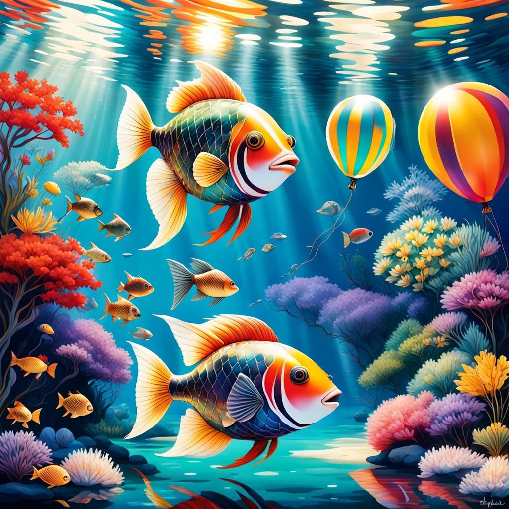 Random Fish in The Coral - AI Generated Artwork - NightCafe Creator