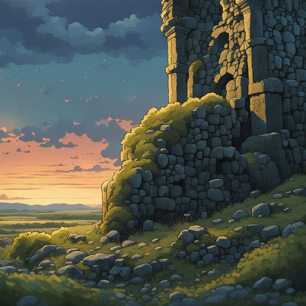 Ruins of an Abbey at twilight. - AI Generated Artwork - NightCafe Creator