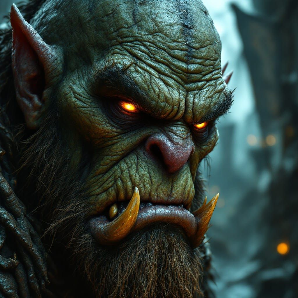 Grumpy - Gnarled Orc Warlord Unleashes Fury