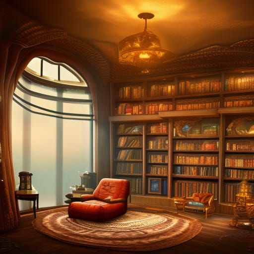 Lighthouse Library in Fog - AI Generated Artwork - NightCafe Creator