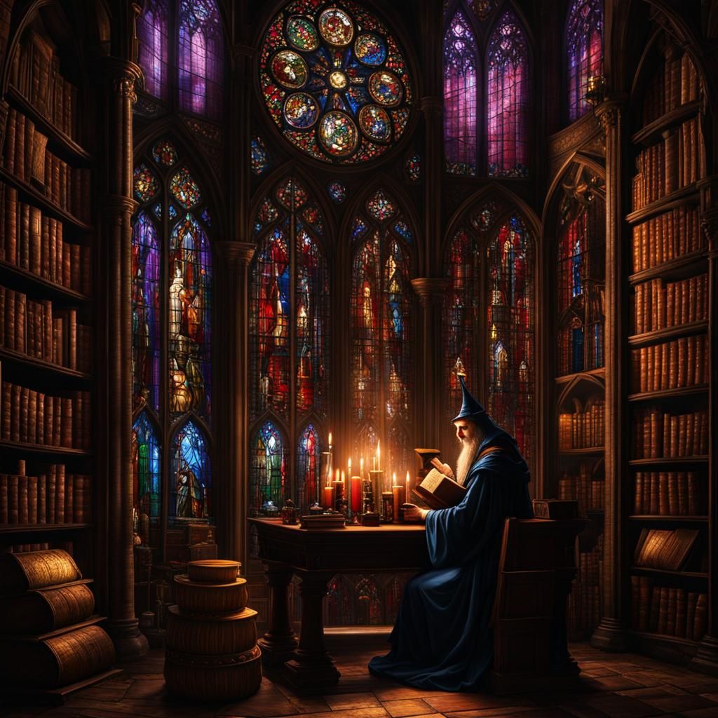 Wizard studying - AI Generated Artwork - NightCafe Creator