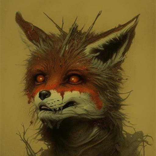 Red eyed Fox of the underworld - AI Generated Artwork - NightCafe Creator
