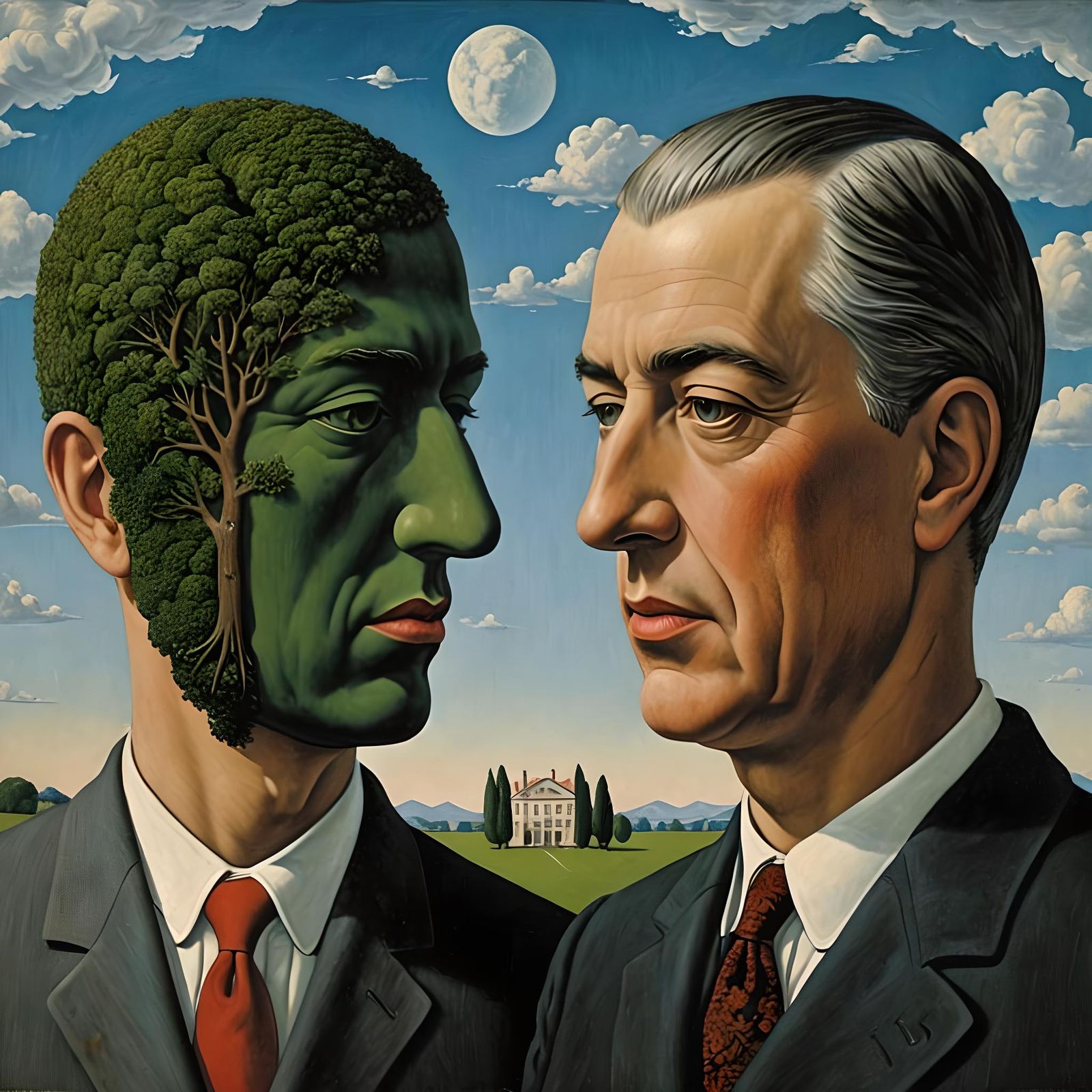 Duality after René Magritte - AI Generated Artwork - NightCafe Creator