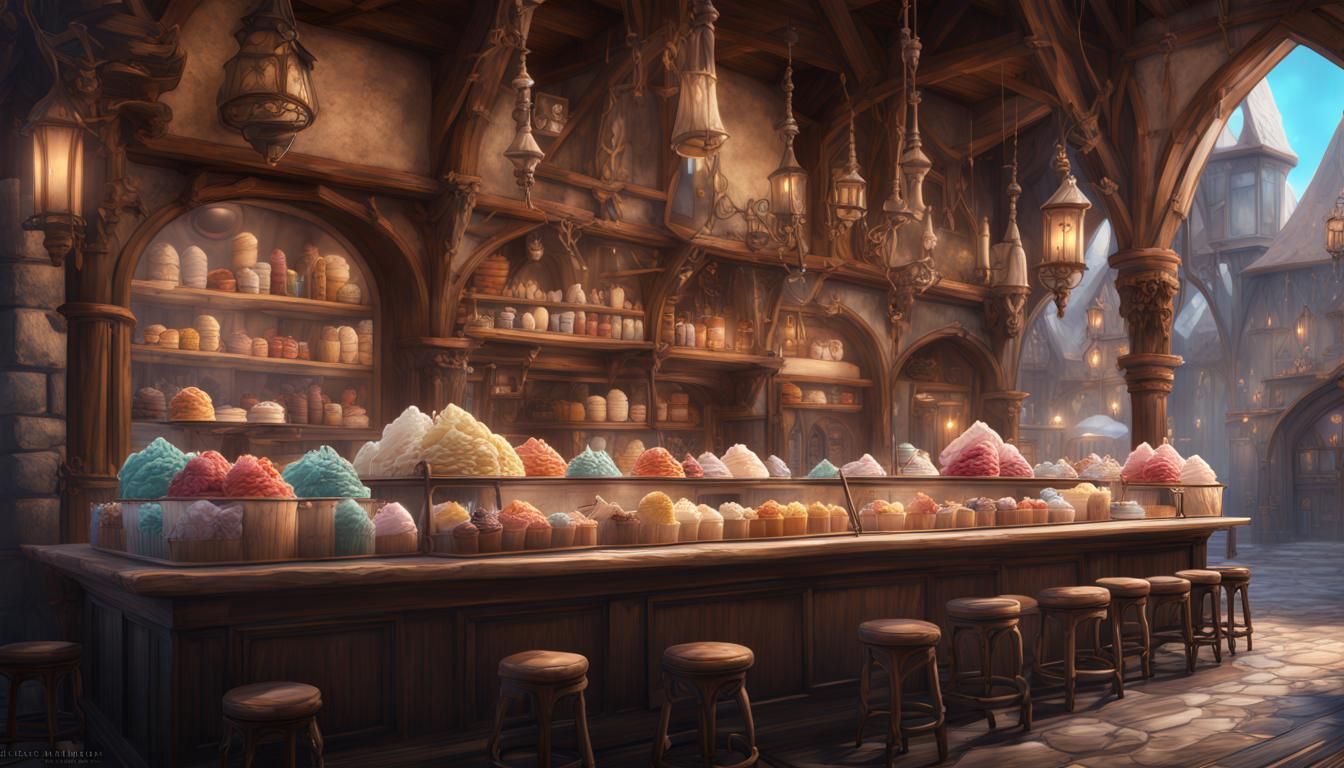 medieval ice cream parlor - AI Generated Artwork - NightCafe Creator
