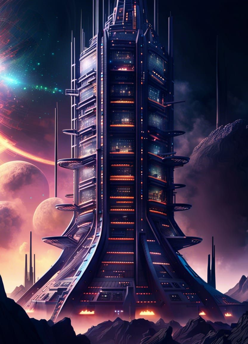Cosmic Tower - AI Generated Artwork - NightCafe Creator