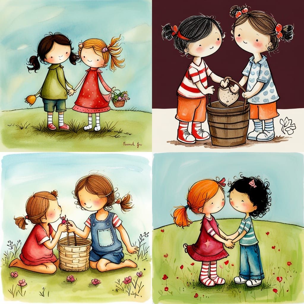 friendship by by Australian illustrator Sarah Kay (Vivien Kubbos) - AI ...