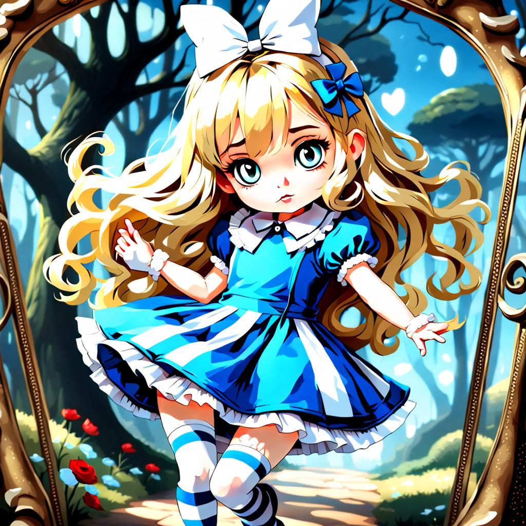 Alice in Wonderland Chibi - AI Generated Artwork - NightCafe Creator