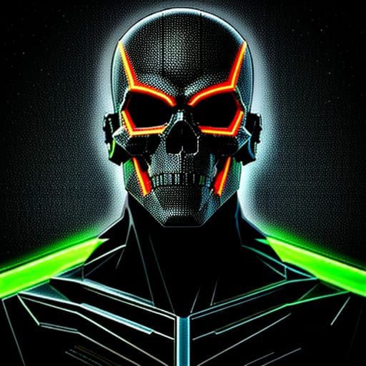 'TOXIC' comic scene. neon rainbow crystal dark steel sinister skeletal ...