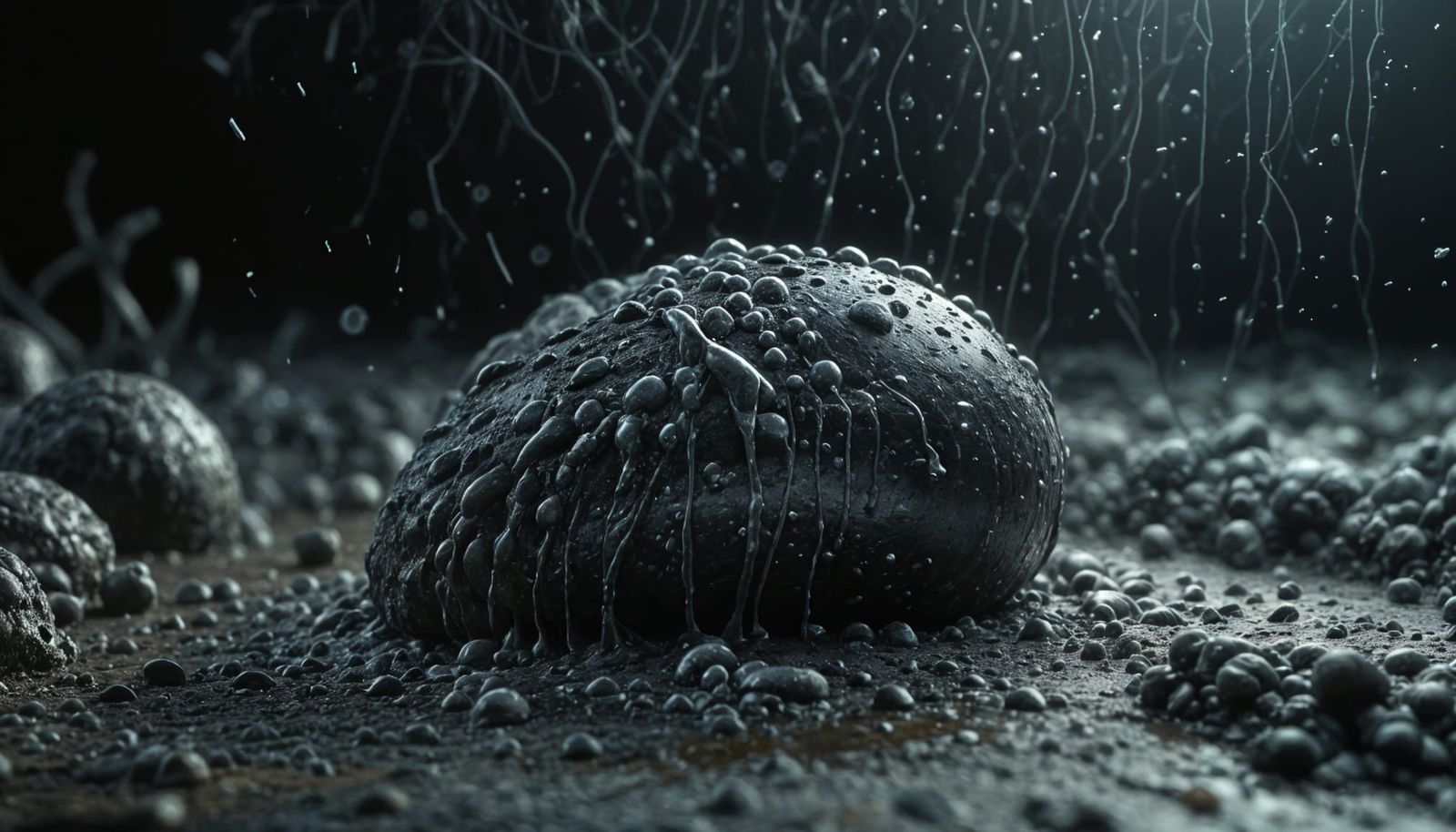 Hyper-Realistic Cocoon Buried in Earthly Slime - AI Art