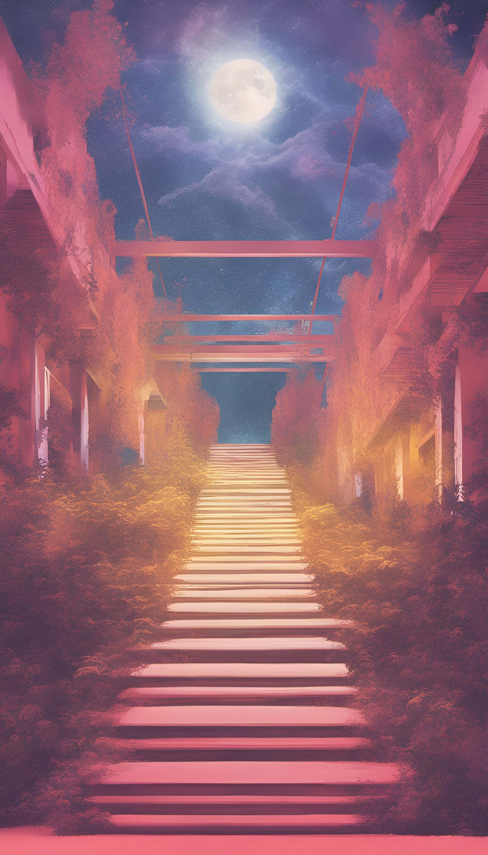 stairway to heaven complementary colors digital art dreamcore ethereal ...