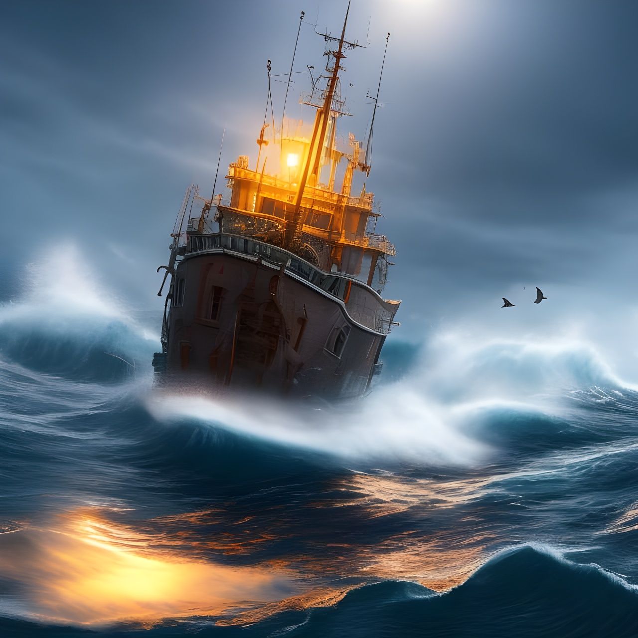Rough sea - AI Generated Artwork - NightCafe Creator