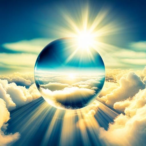 Crystal Orb Amidst Heavenly Sunshine Beams divine bright soft focus ...