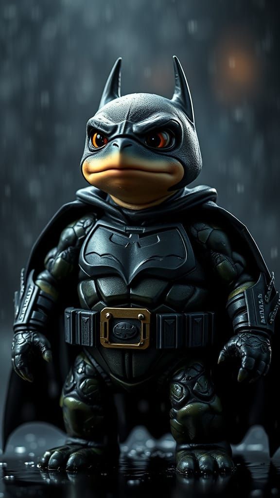 Majestic Turtle Batman in Meticulous Costume, Surr... - AI Art
