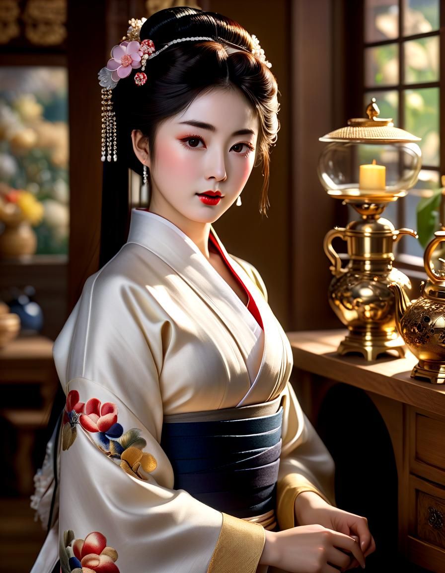 Geisha Portrait - AI Generated Artwork - NightCafe Creator
